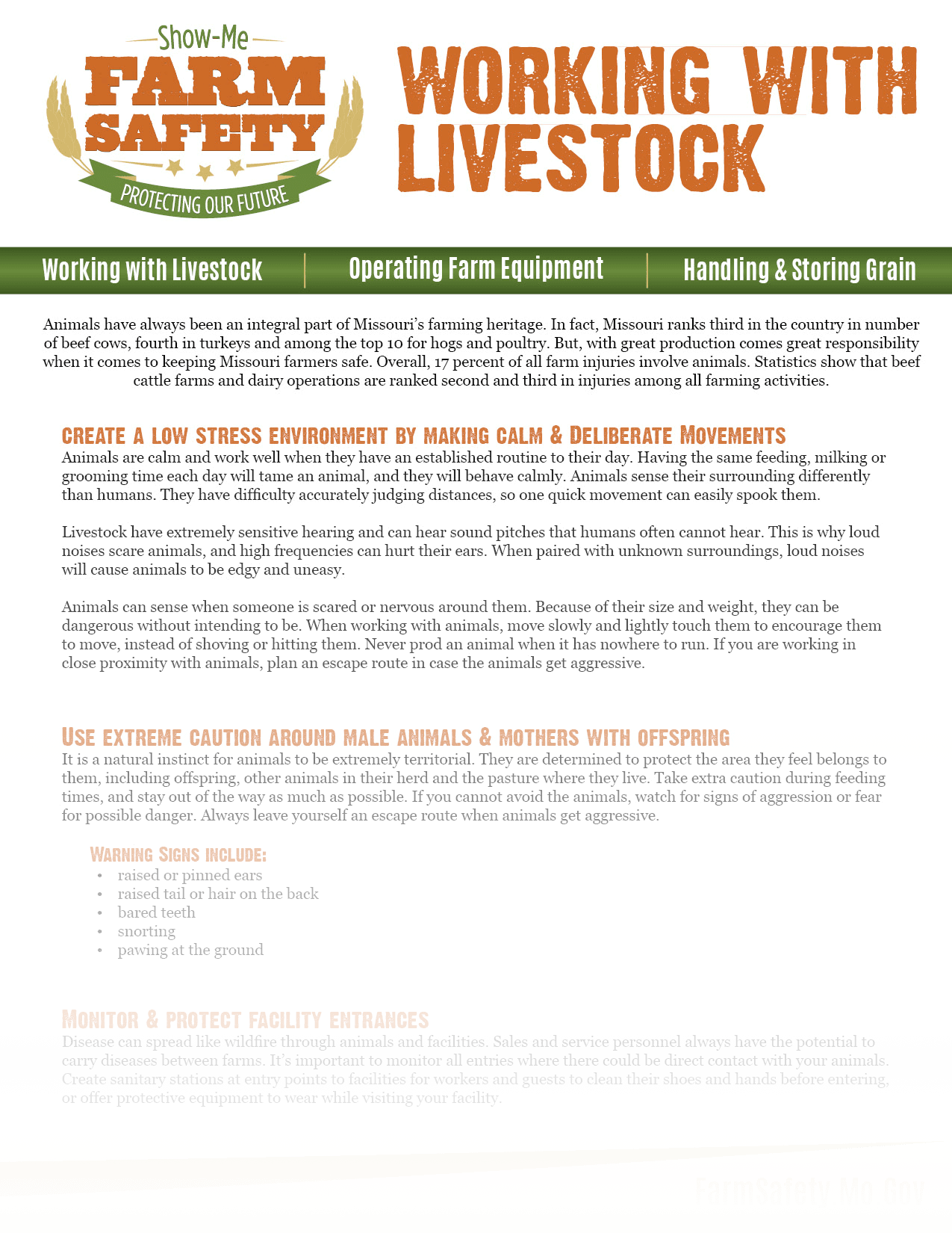Livestock - Show-Me Farm Safety